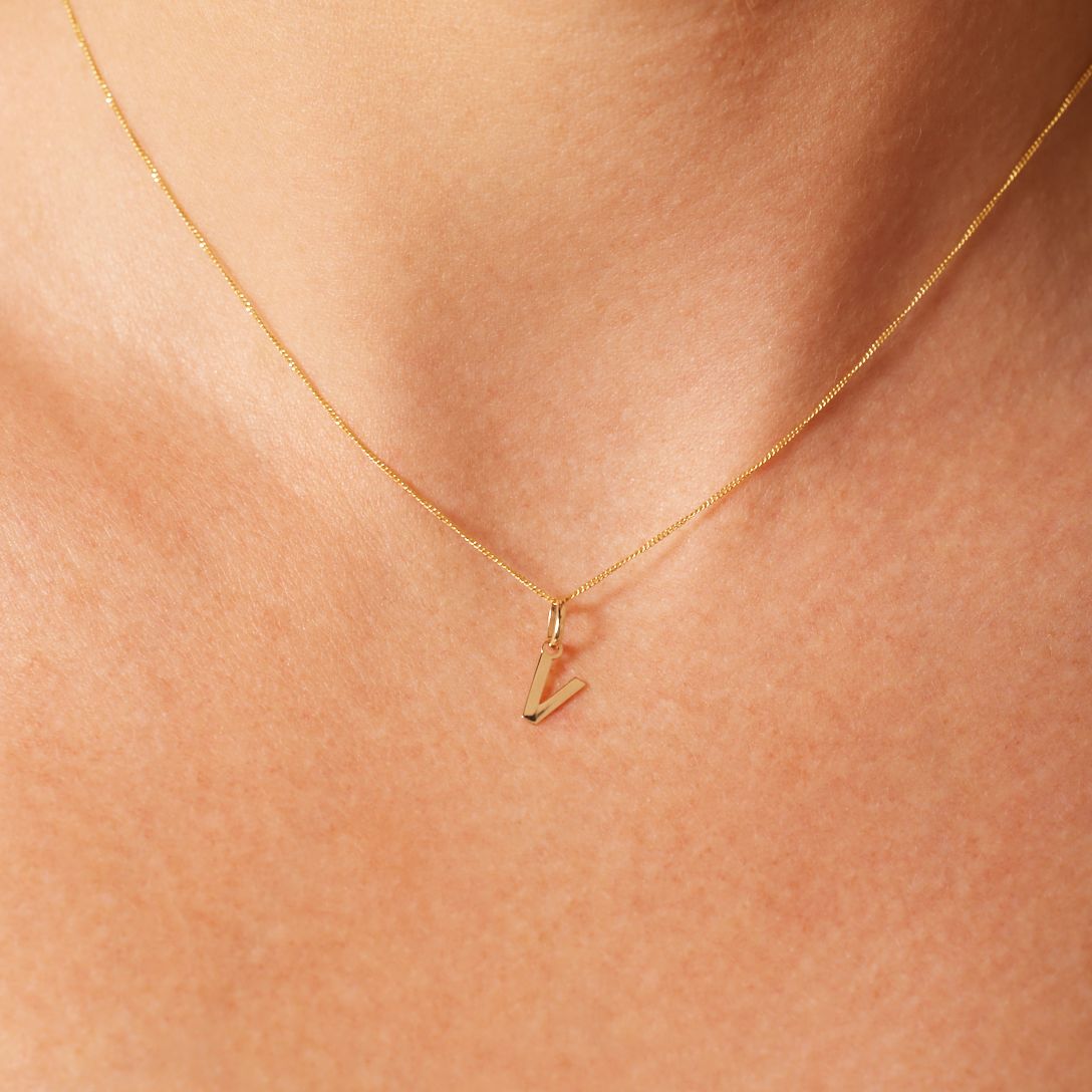 14 Karat Gold Buchstabenanhänger Alphabet | Lucardi-DE