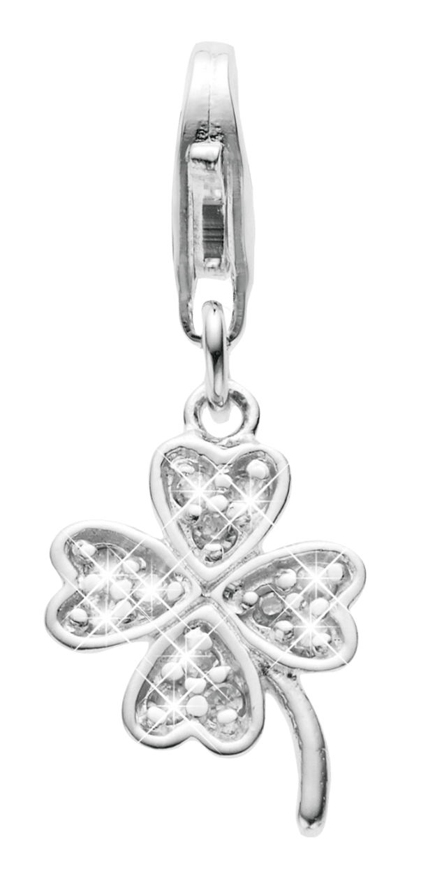 More Silbercharm vierblättriges Kleeblatt | Lucardi-DE