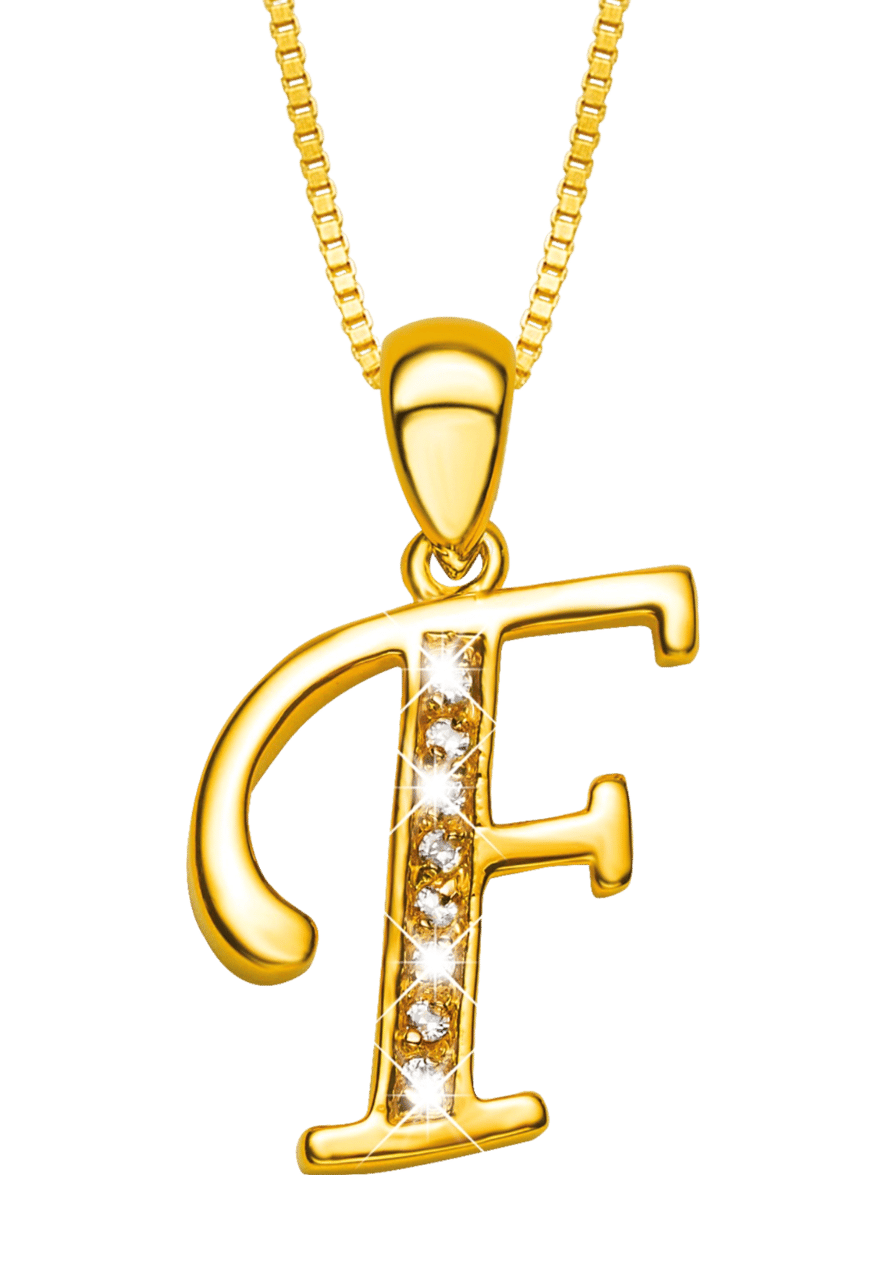 Halskette, vergoldet, mit Buchstabenanhänger A bis Z | Lucardi-DE