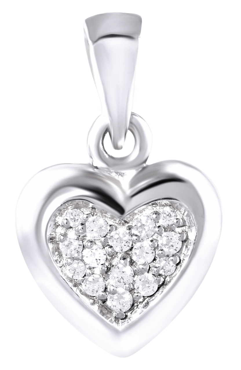 Asche-Anhänger aus 925 Silber, Herz mit Zirkonia | Lucardi-DE
