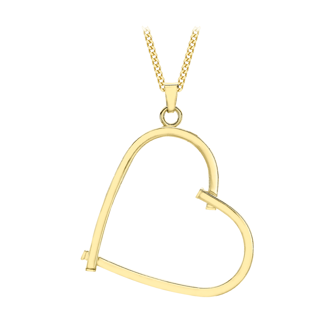 Halskette aus 375 Gold mit Anhänger, offenes Herz | Lucardi-DE