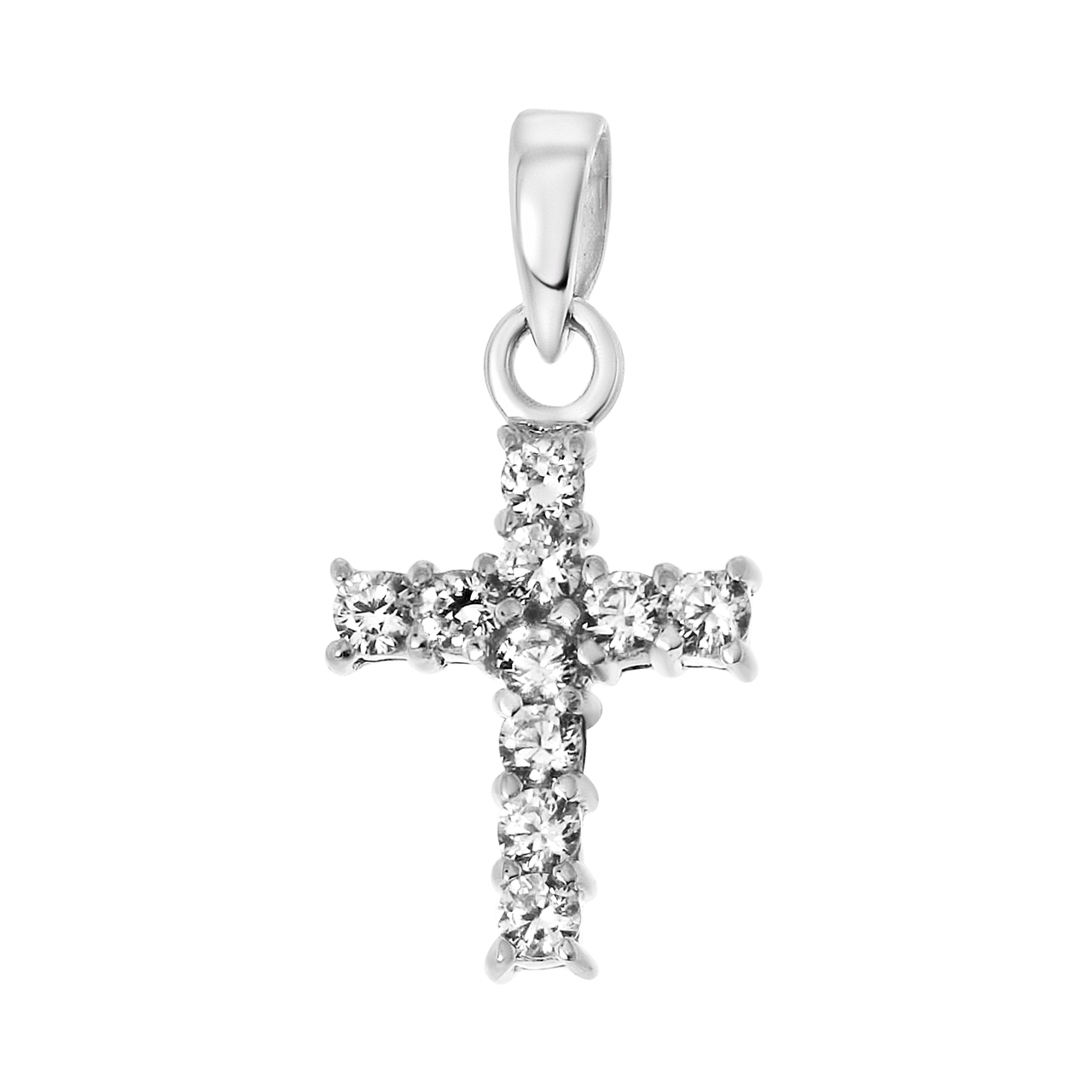 Anhänger aus 925 Silber, Kreuz mit Zirkonia | Lucardi-DE