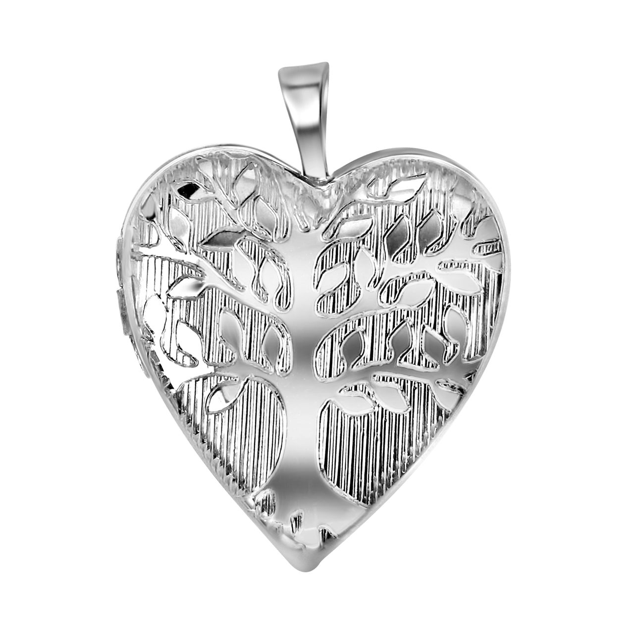 Medaillon-Anhänger aus 925 Silber, Herz, Lebensbaum | Lucardi-DE