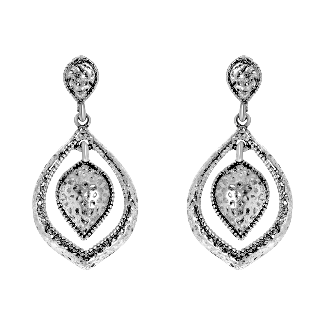 Bijoux zilverkleurige oorbellen set voor dames | Lucardi-NL