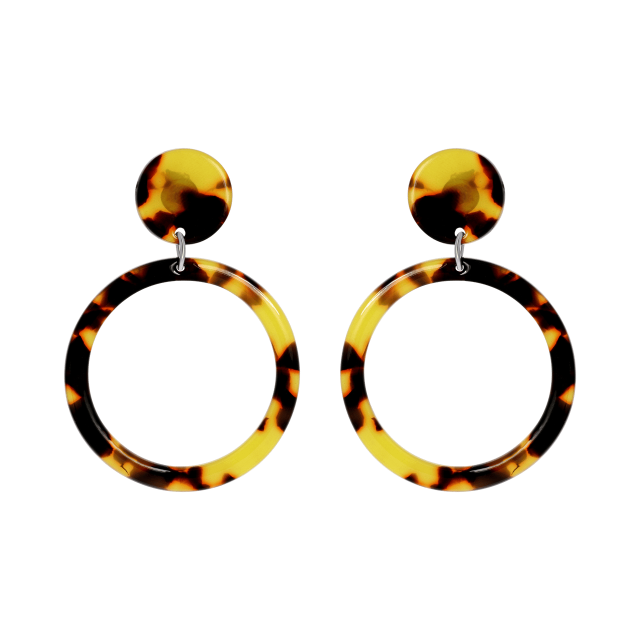 Byoux oorbellen rond bruin | Lucardi-NL