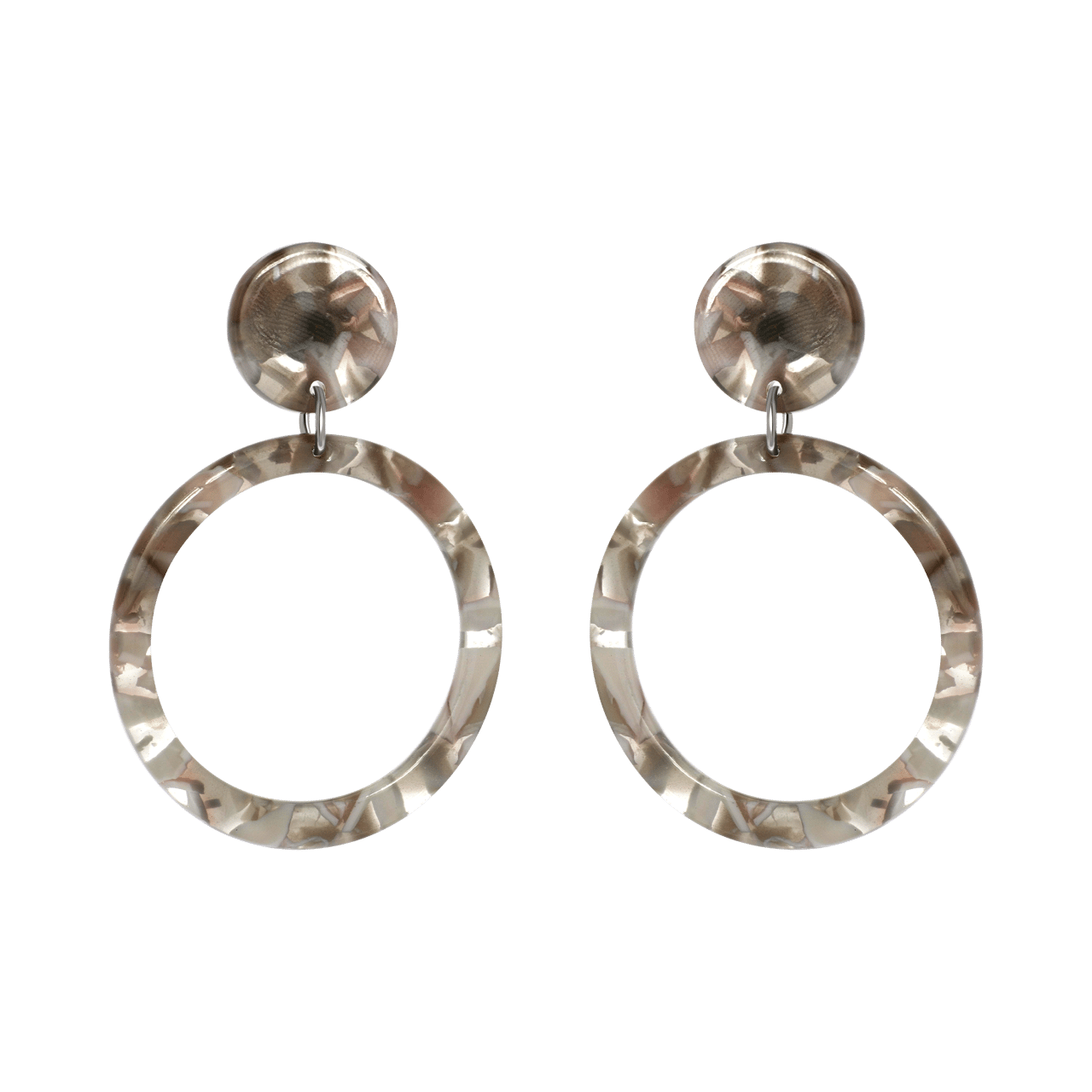 Byoux oorbellen rond grijs | Lucardi-NL