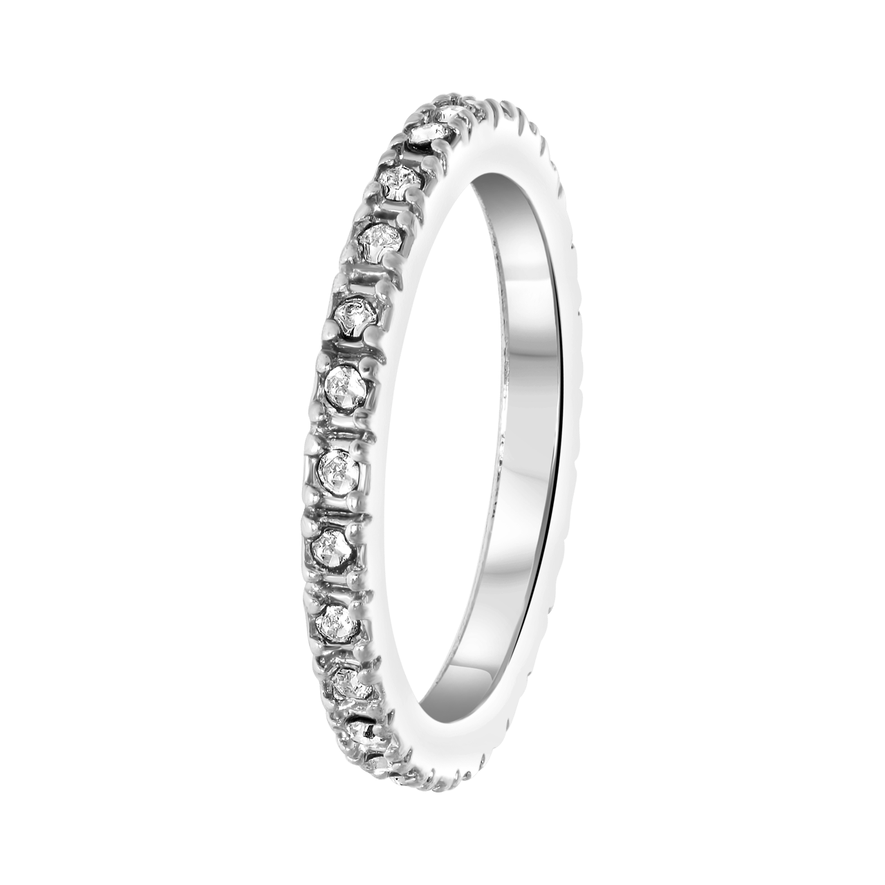 Zilverkleurige byoux ring met steentjes | Lucardi-NL