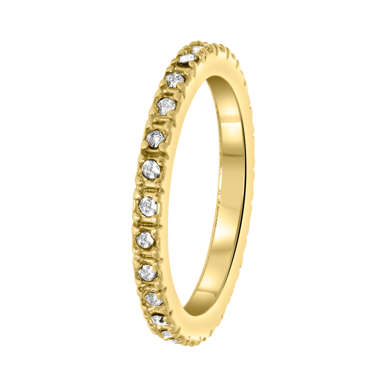 Goudkleurige byoux ring met steentjes | Lucardi-BE