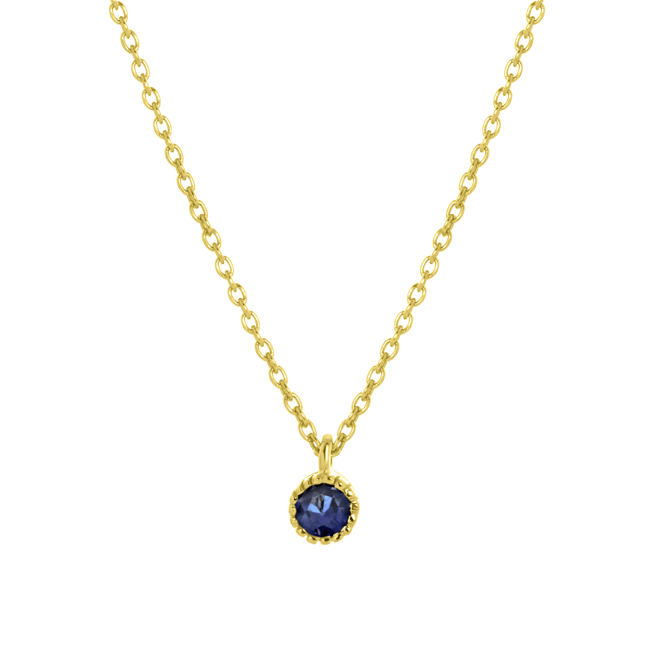 Kette & Anhänger, 925 Silber, vergoldet, Geburtsstein | Lucardi-DE