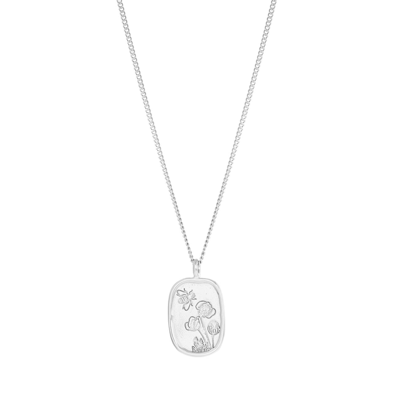 Halskette, Edelstahl, mit Blumen-Anhänger | Lucardi-DE