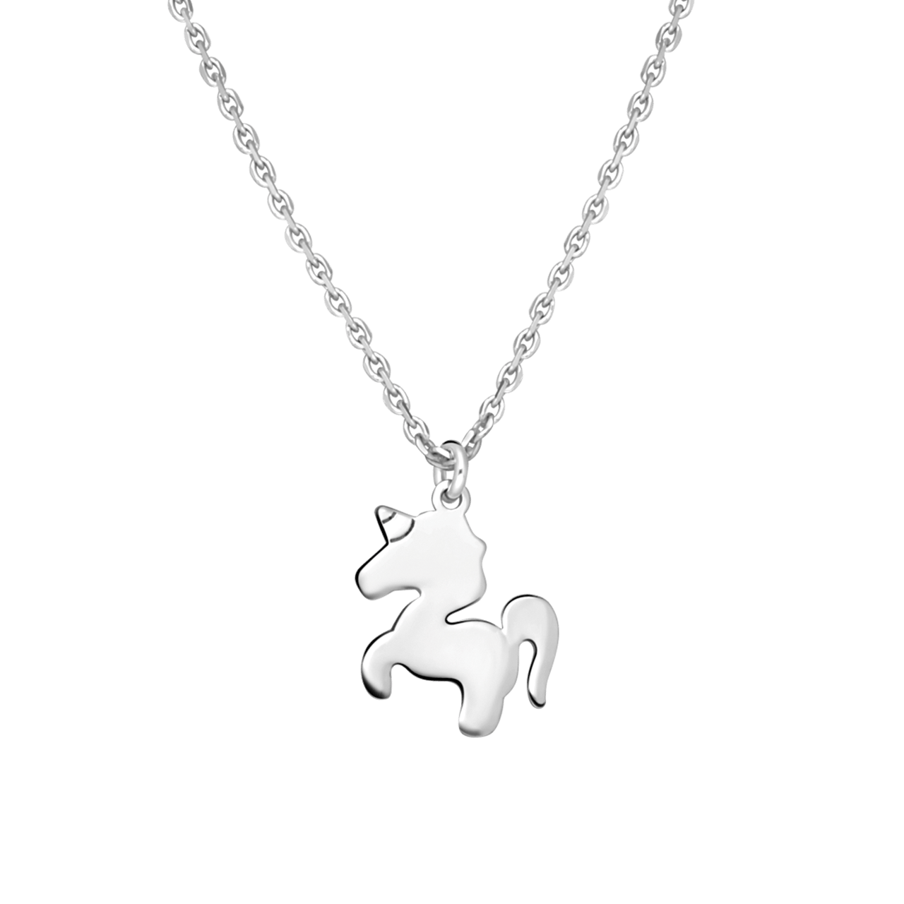 Halskette, 925 Silber, mit Anhänger, Einhorn | Lucardi-DE