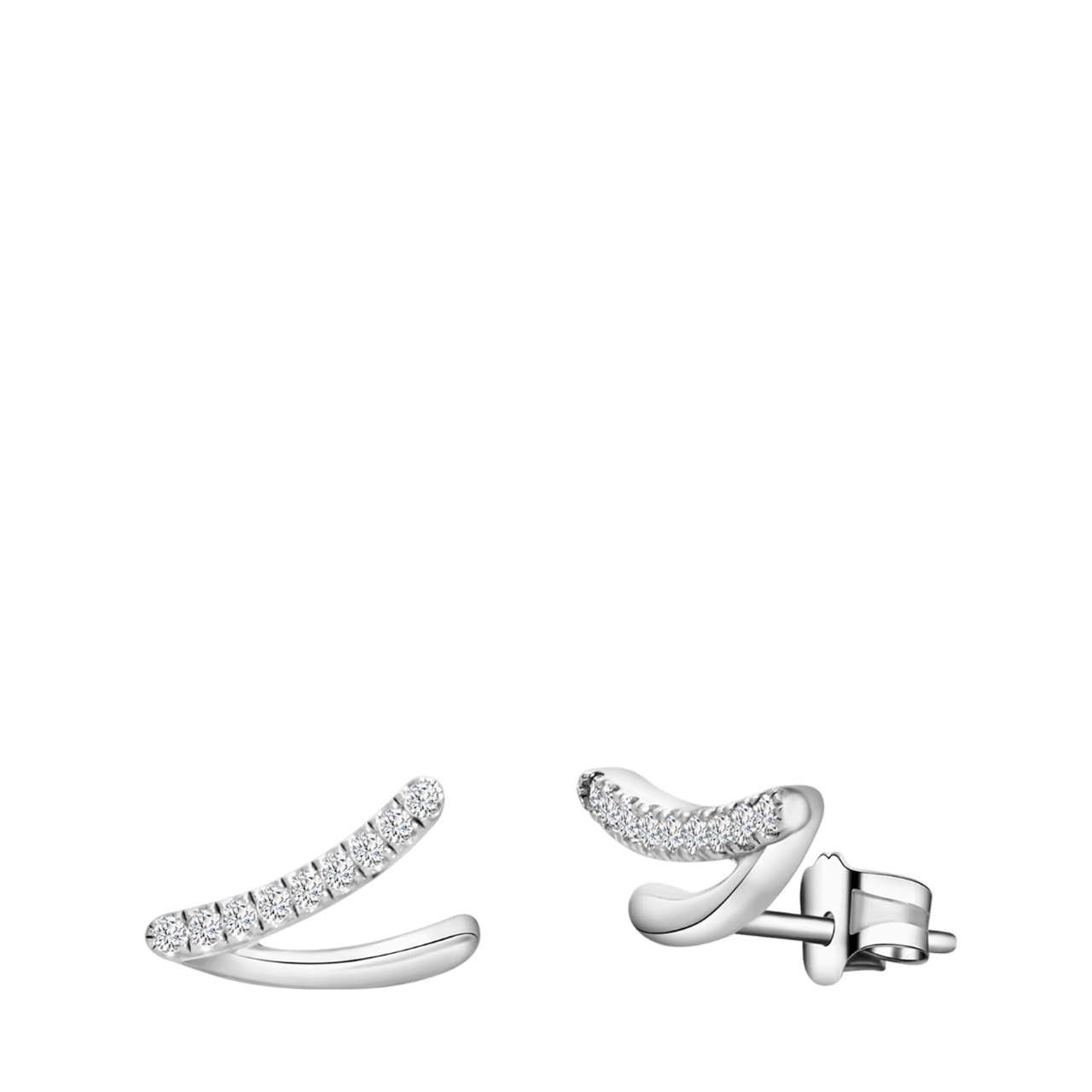 Ohrstecker, 925 Silber, V mit Zirkonia | Lucardi-DE