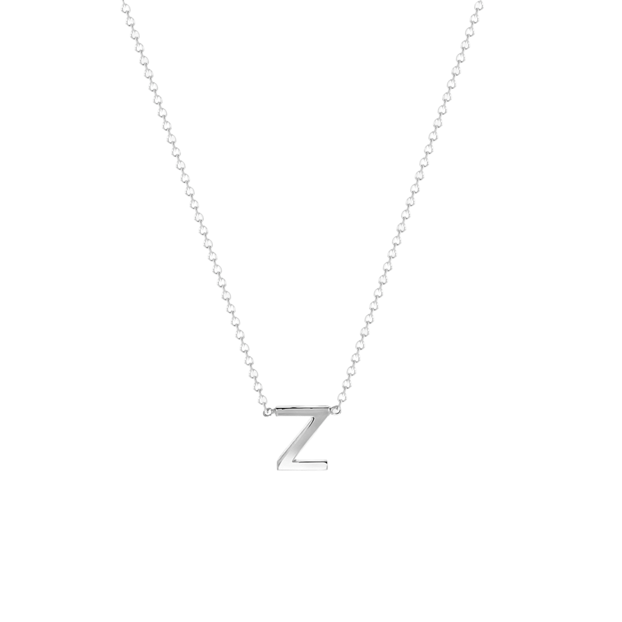 Halskette, 375 Weiẞ Gold, mit Buchstabenanhänger | Lucardi-DE