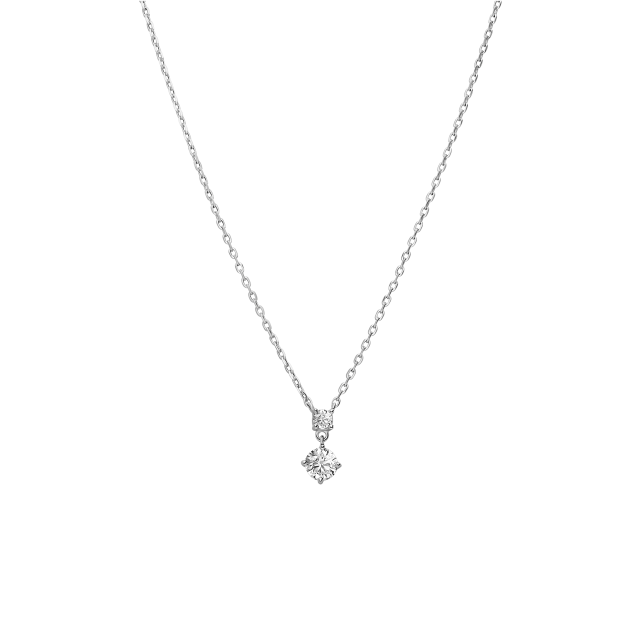 Halskette aus 925er Silber mit Zirkoniasteinen besetztem Anhänger | Lucardi-DE