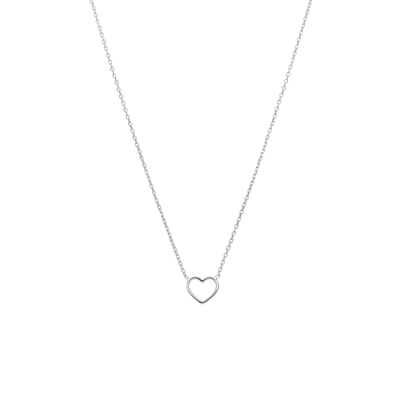 Halskette aus 925er Silber mit Anhänger, offenes Herz | Lucardi-DE
