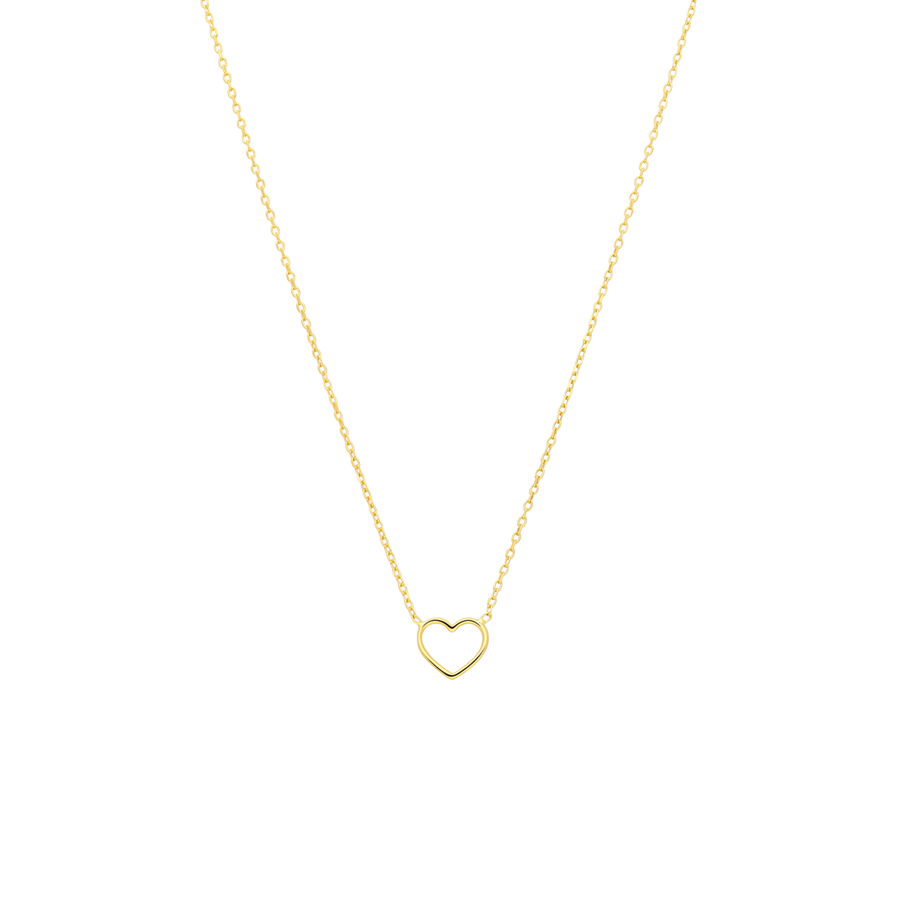 Halskette aus 925er Silber, vergoldet, mit Anhänger, offenes Herz | Lucardi-DE