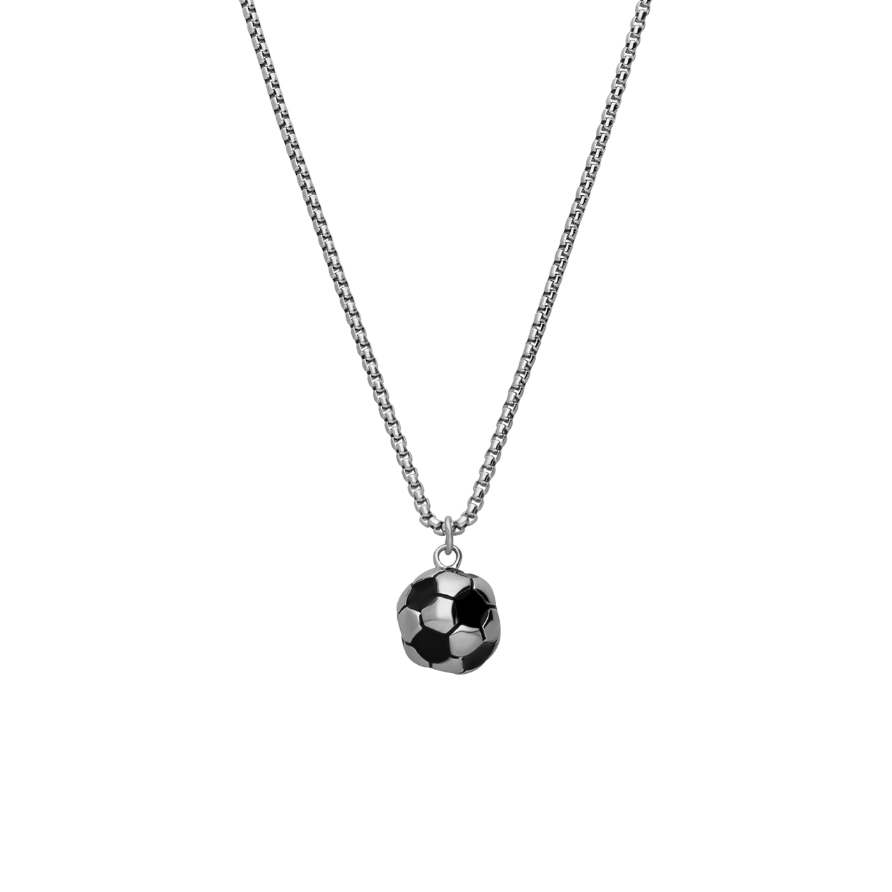 Halskette aus Edelstahl mit Anhänger, Fußball | Lucardi-DE