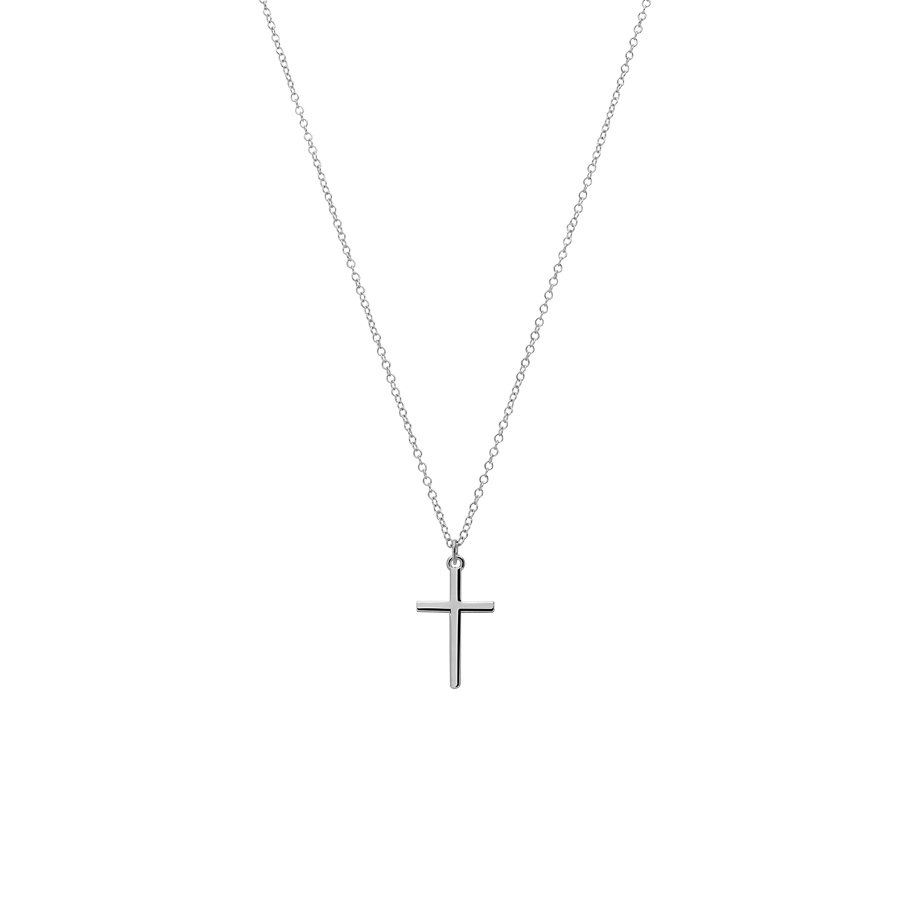 Halskette aus 925er Silber mit Anhänger, Kreuz | Lucardi-DE