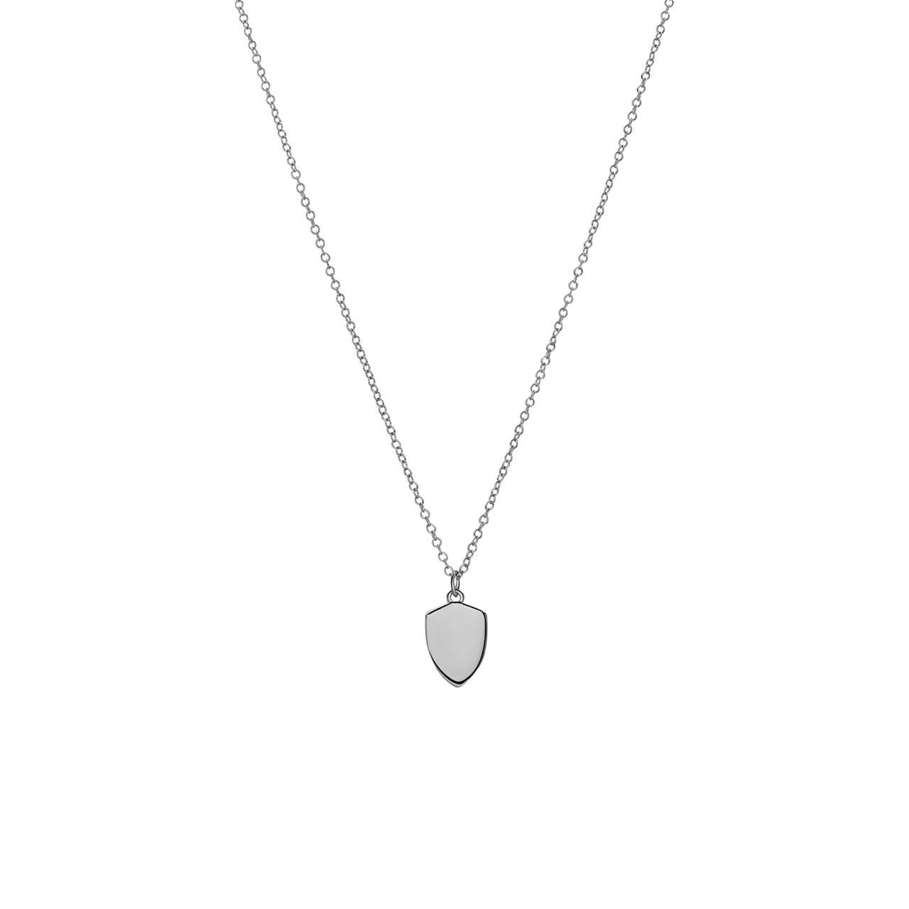 Halskette aus 925er Silber mit Anhänger, Schild | Lucardi-DE