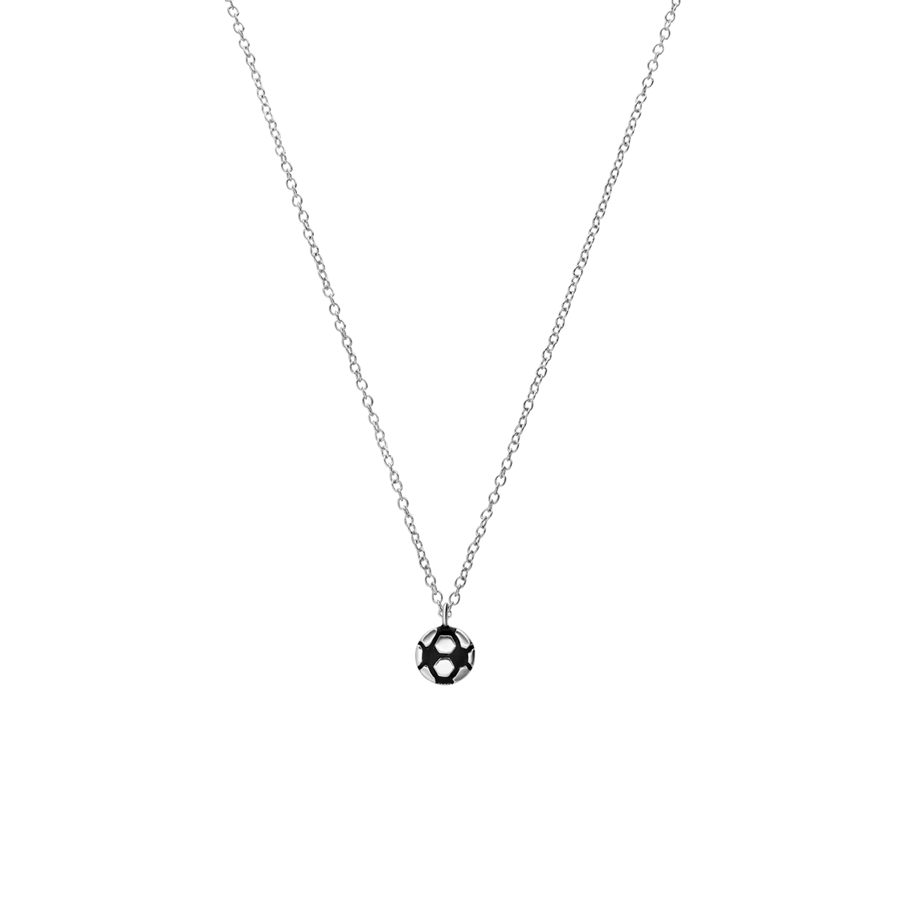 Halskette aus 925er Silber mit Anhänger, Fußball | Lucardi-DE