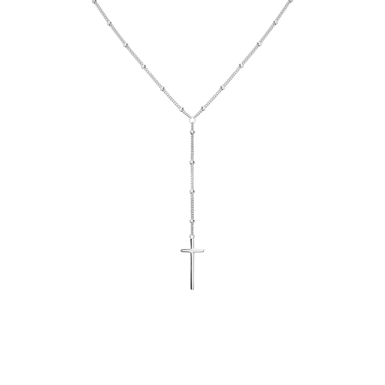 Halskette aus 925er Silber mit Anhänger, Kreuz | Lucardi-DE