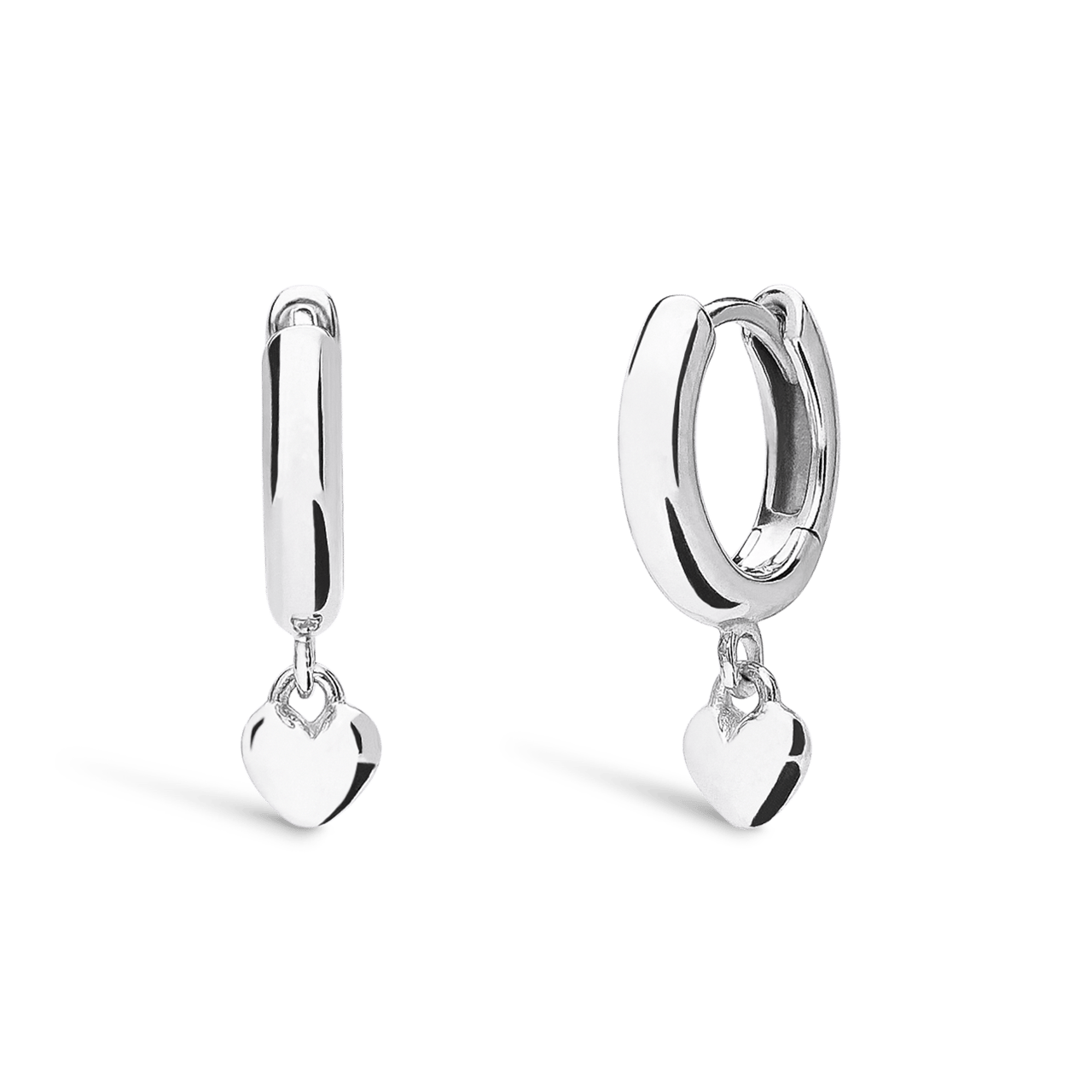 Ohrringe für Kinder aus 925er Silber mit Anhänger, Herz | Lucardi-DE