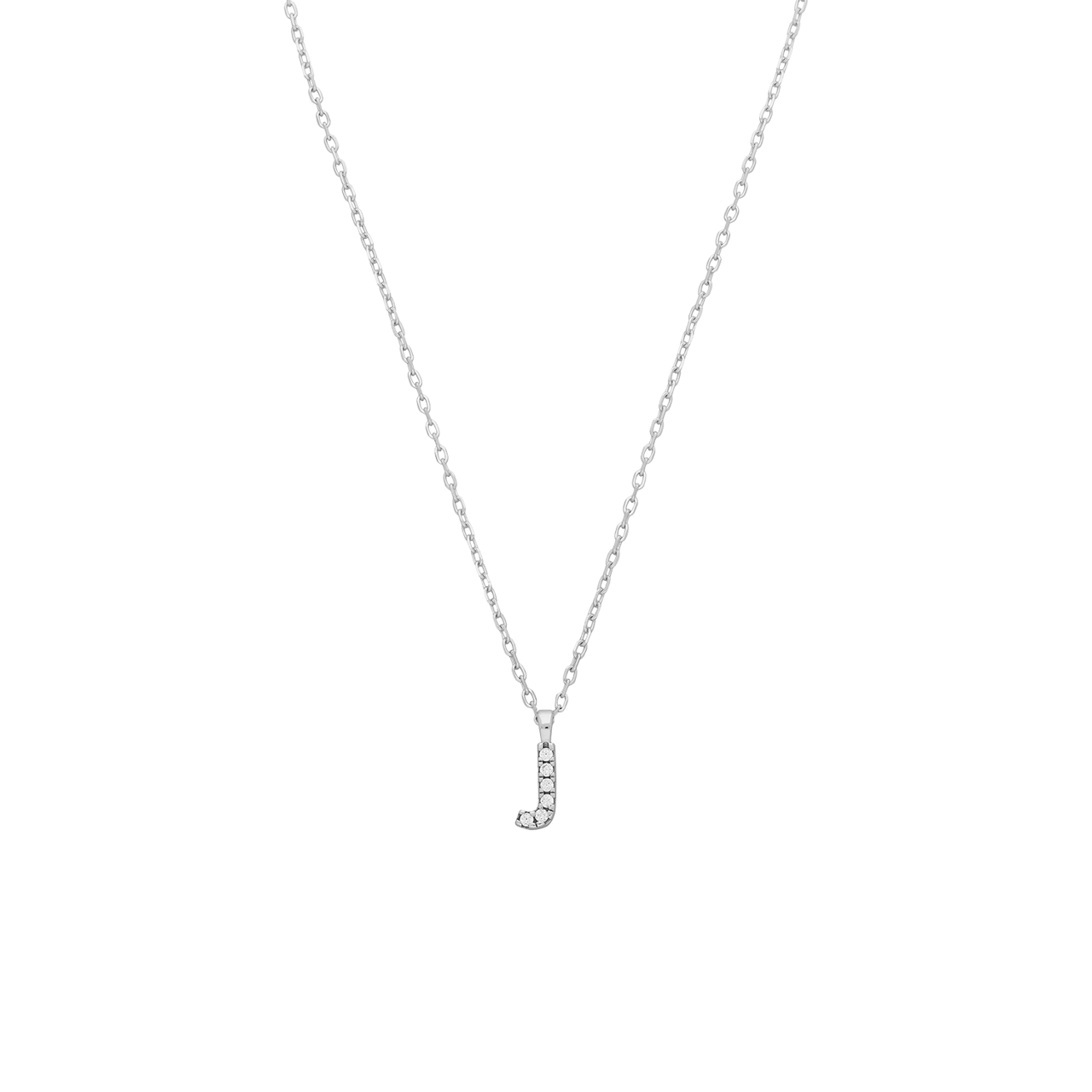 Zilveren ketting met hanger letter voor dames | Lucardi-BE