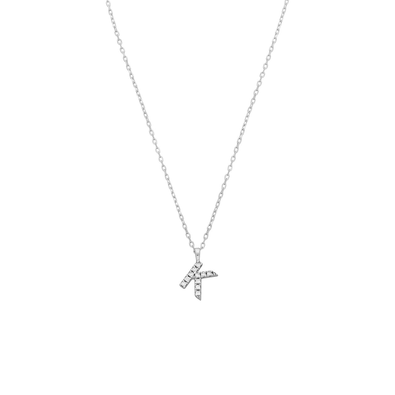 Zilveren ketting met hanger letter voor dames | Lucardi-BE