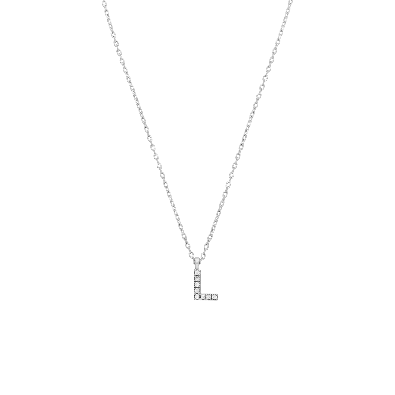 Zilveren ketting met hanger letter voor dames | Lucardi-BE
