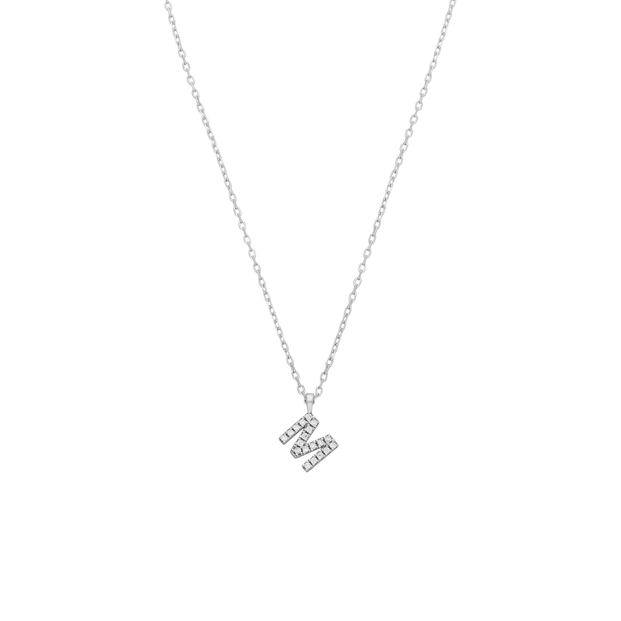 Zilveren ketting met hanger letter voor dames | Lucardi-BE