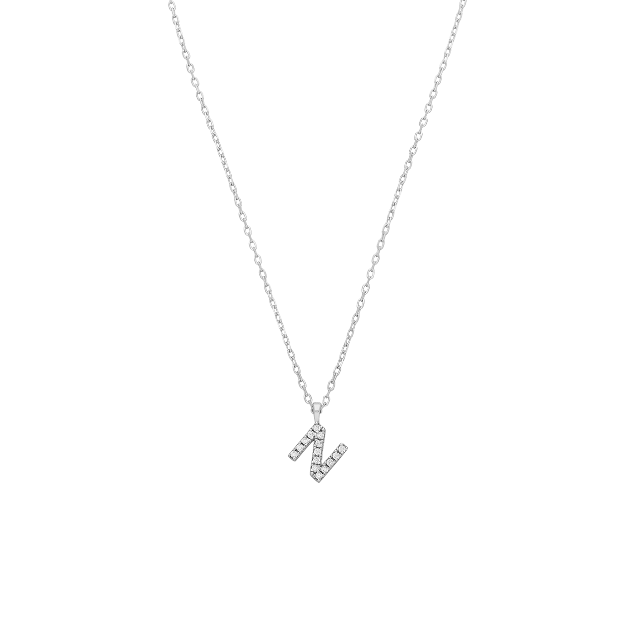 Zilveren ketting met hanger letter voor dames | Lucardi-BE