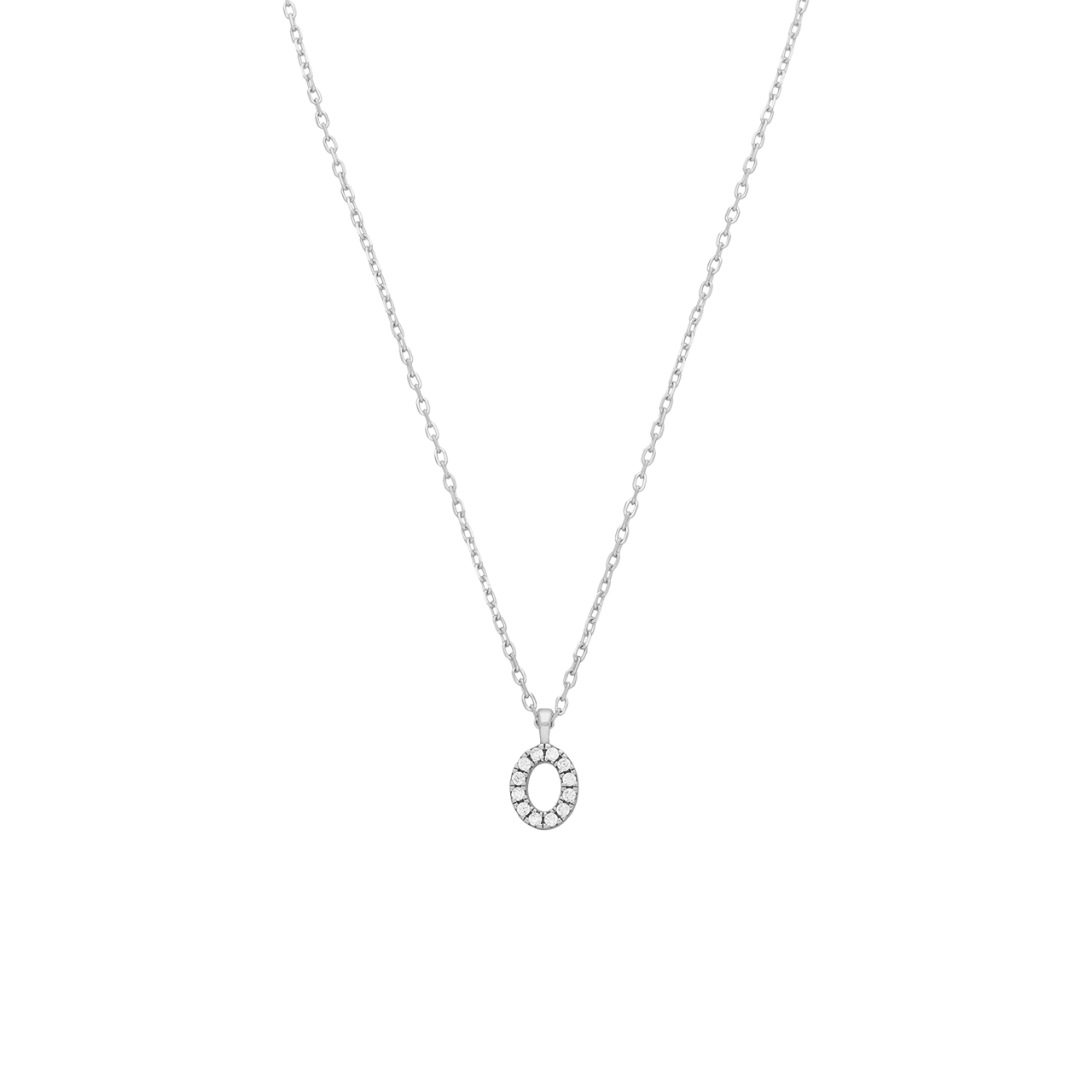 Zilveren ketting met hanger letter voor dames | Lucardi-BE
