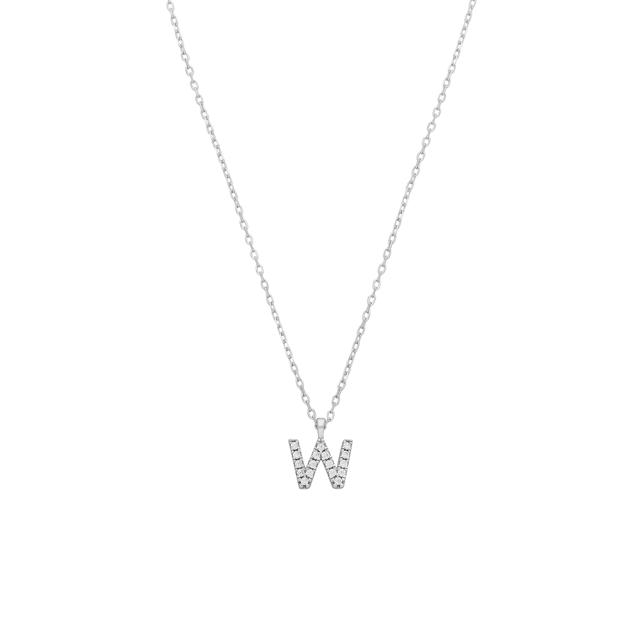 Zilveren ketting met hanger letter voor dames | Lucardi-BE