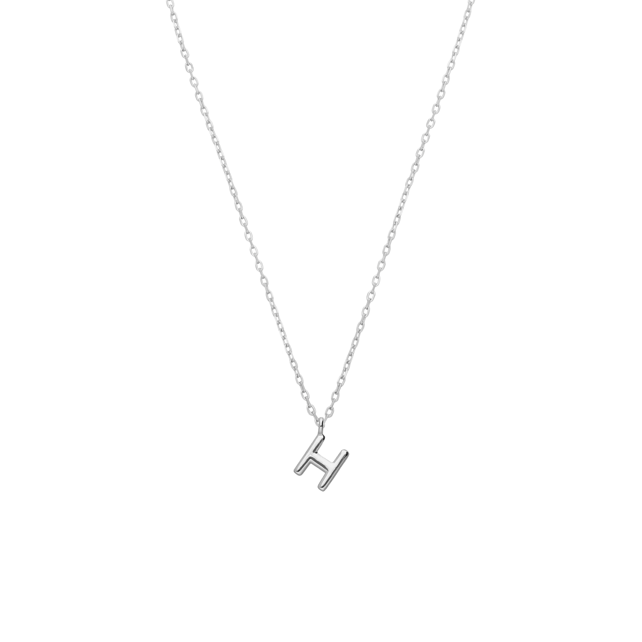Zilveren ketting met hanger letter voor dames | Lucardi-BE