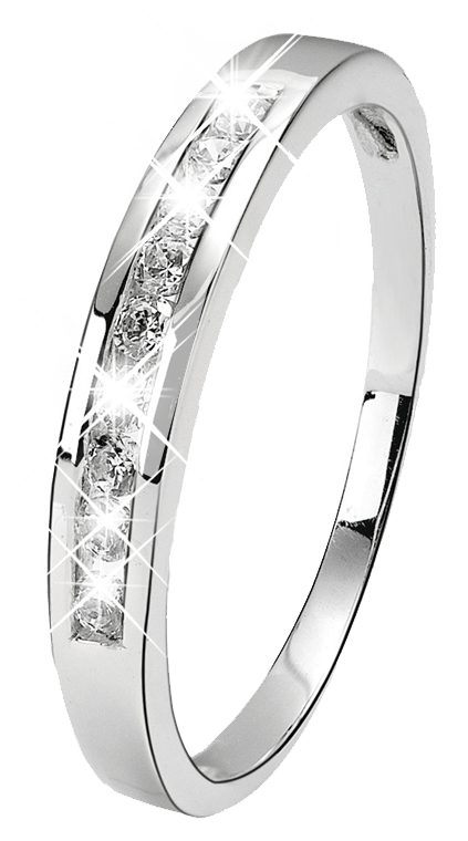 14 karaat witgouden ring rail met zirkonia | Lucardi-BE