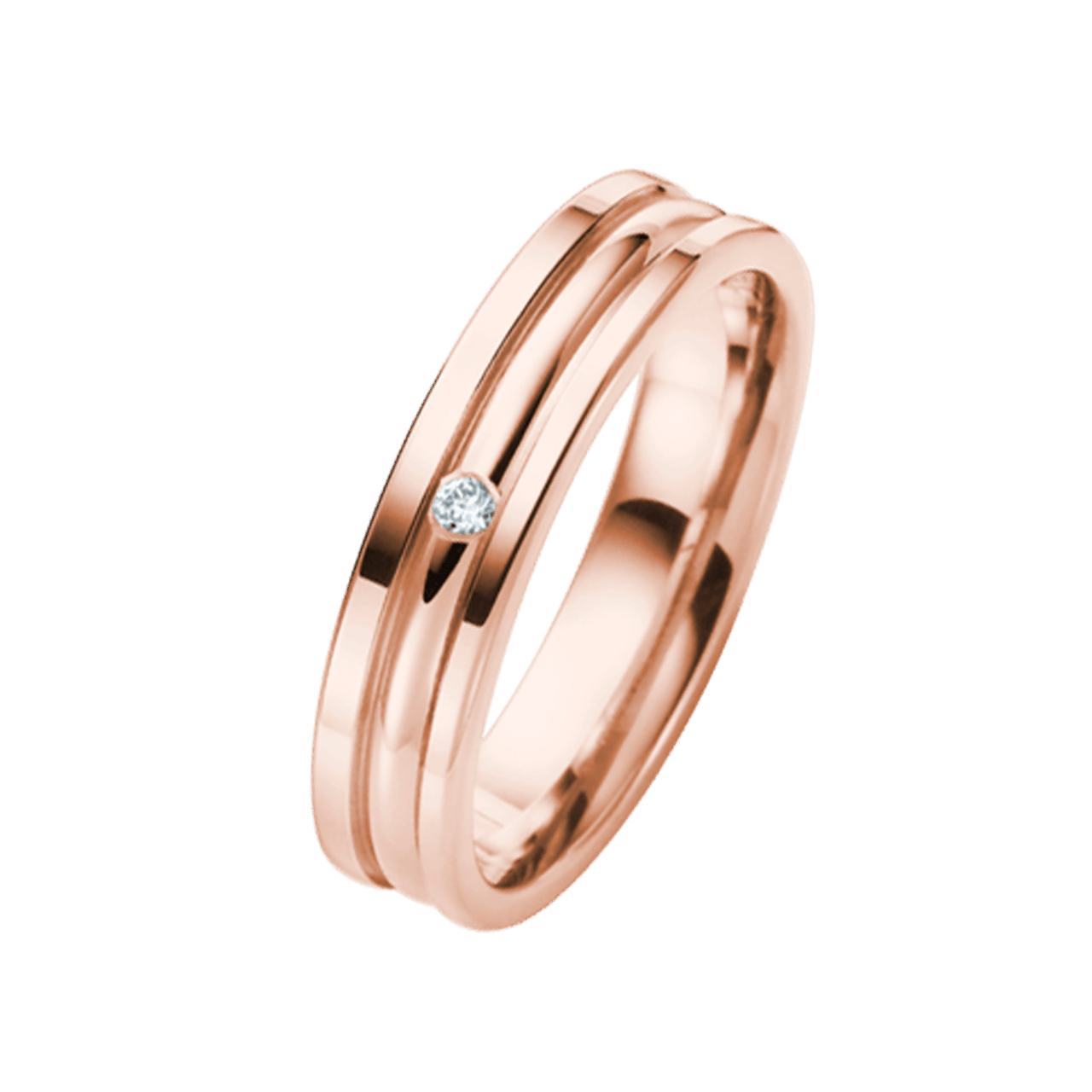 14K trouwring rose gouden dia Kalina Dames H149R | Lucardi-BE