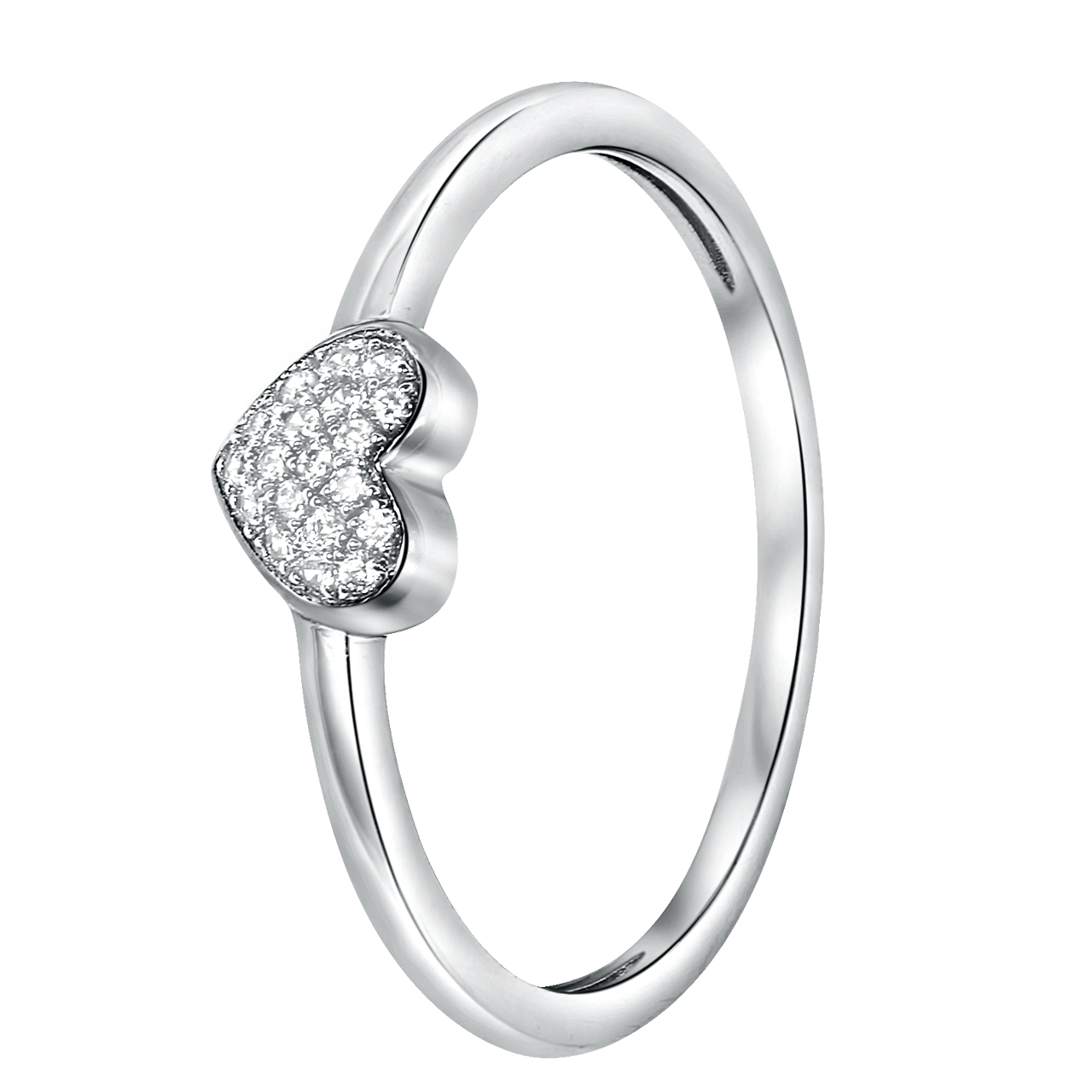 Zilveren ring hart met zirkonia | Lucardi-NL