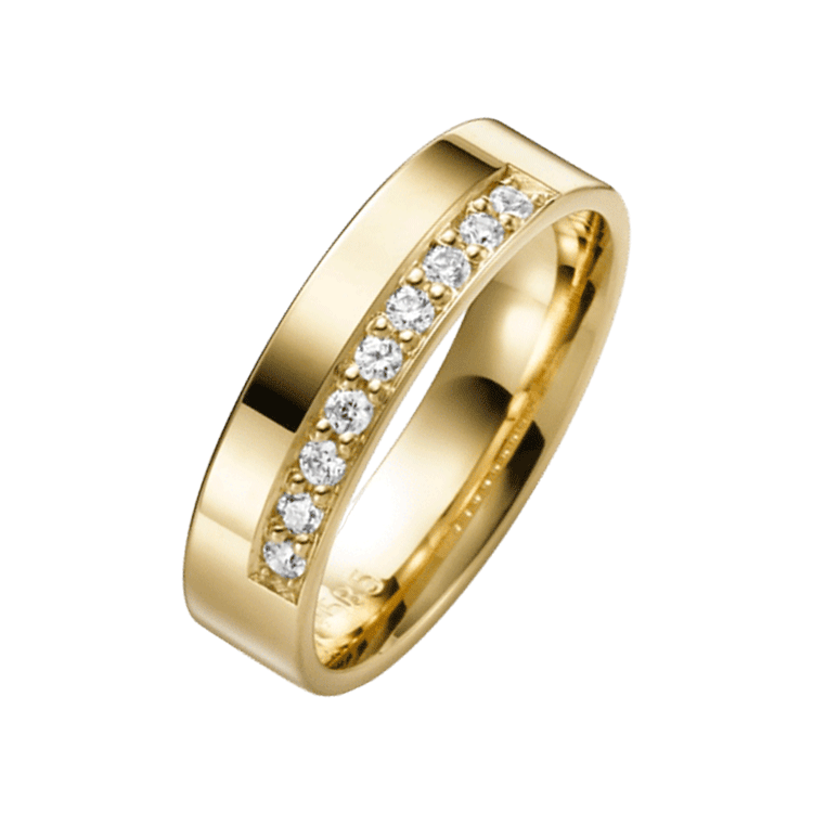 9 Karaat gele trouwring diamant Bluebell Line H77 | Lucardi-BE