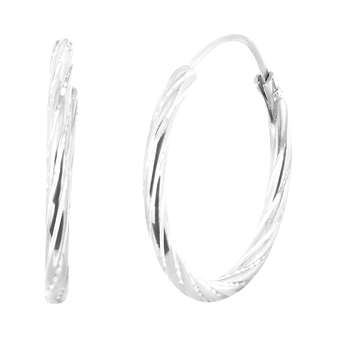 Ohrringe mit Scharnier aus 925 Silber, 20 mm | Lucardi-DE