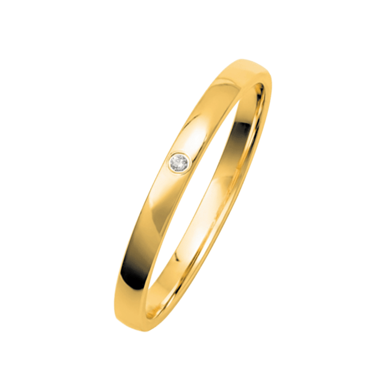 14K geelgouden dames trouwring diamant Gentle H236 | Lucardi-NL