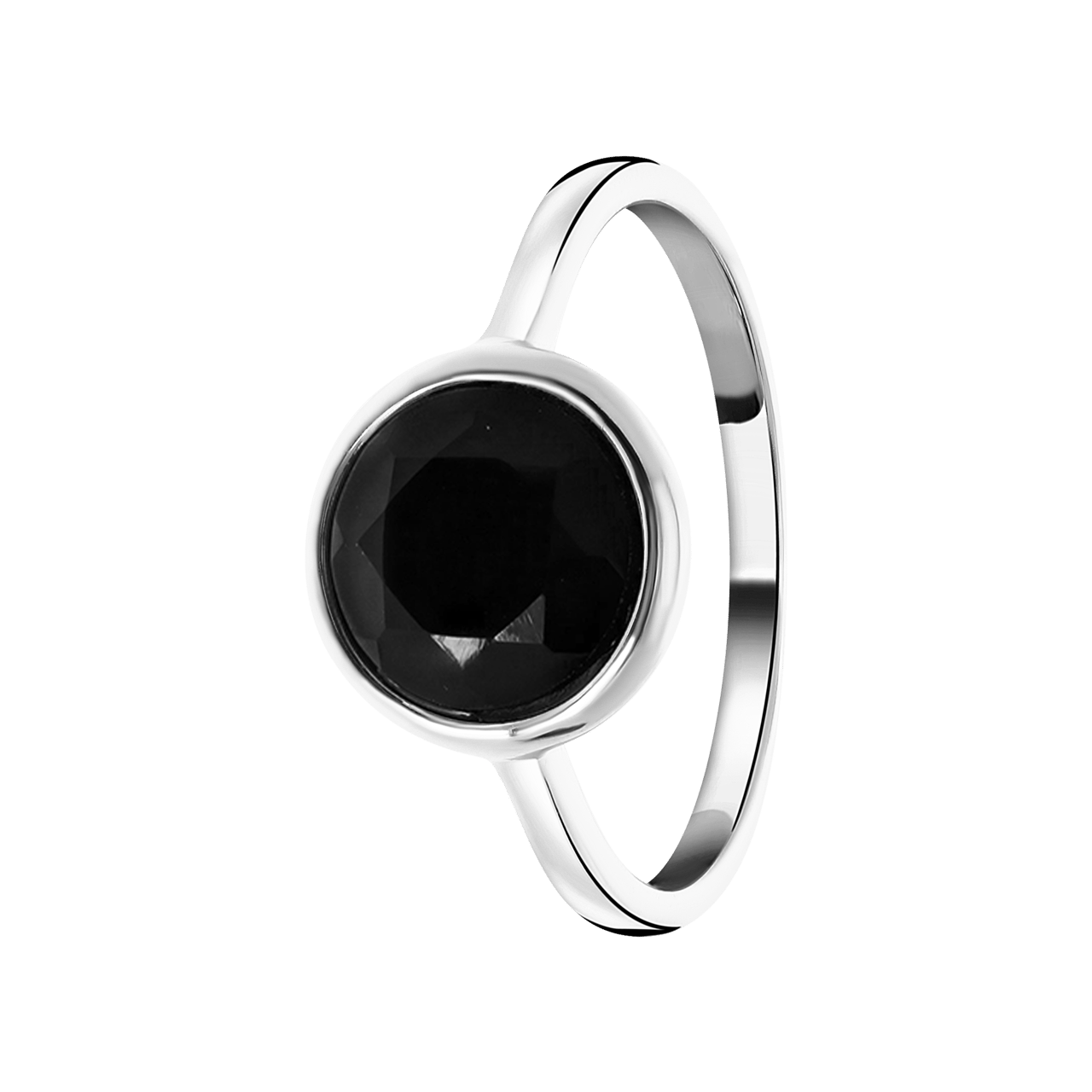 Ring aus 925 Silber, Edelstein schwarzer Onyx | Lucardi-DE