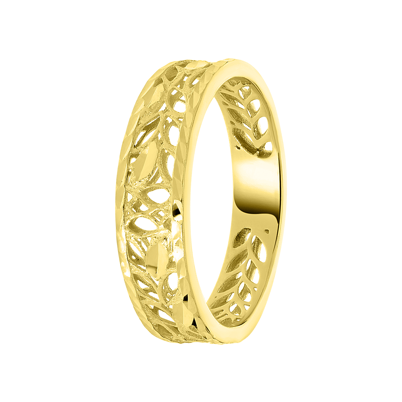 9 karaat ring opengewerkte bladeren | Lucardi-BE