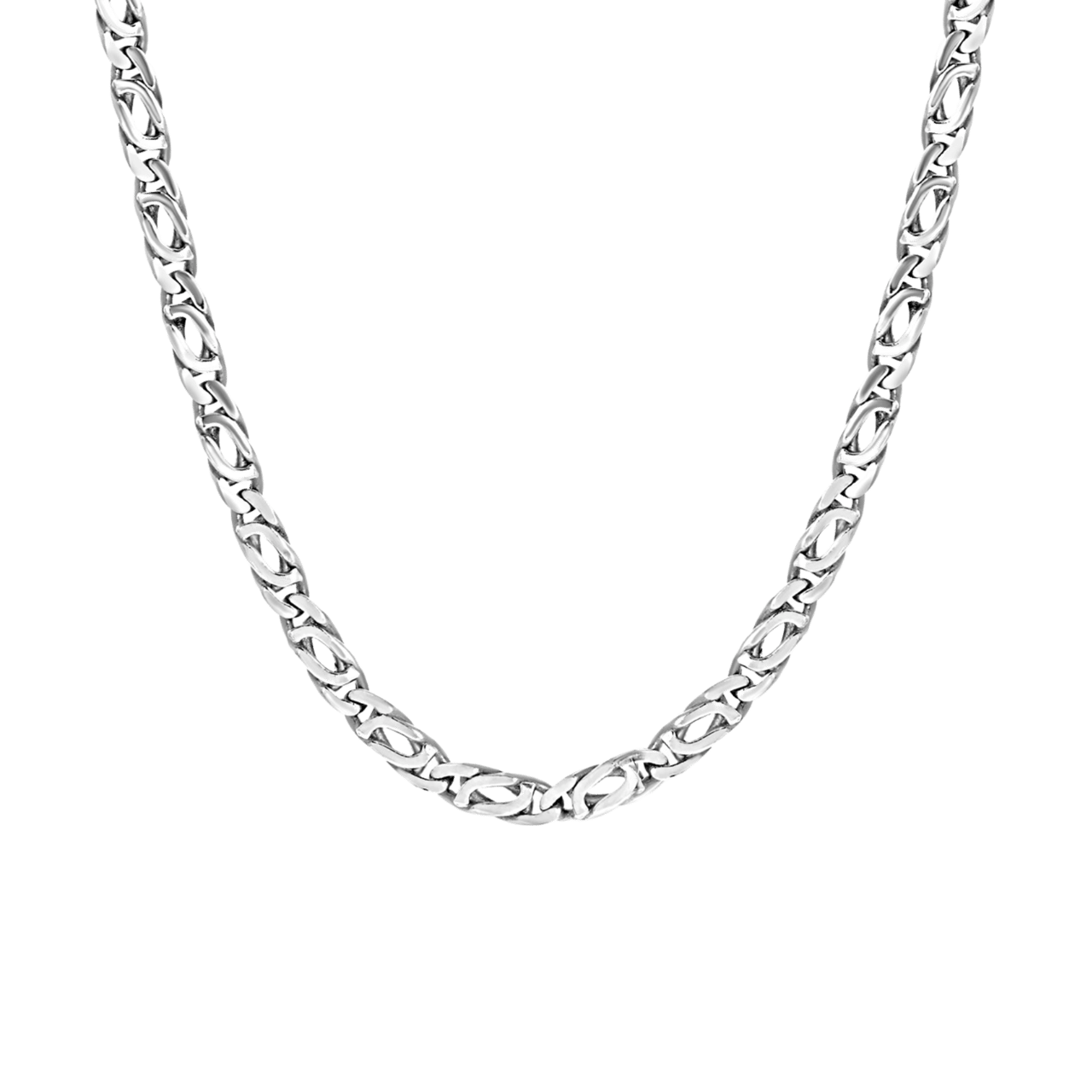 Gerecycled zilveren ketting schakel. | Lucardi-NL