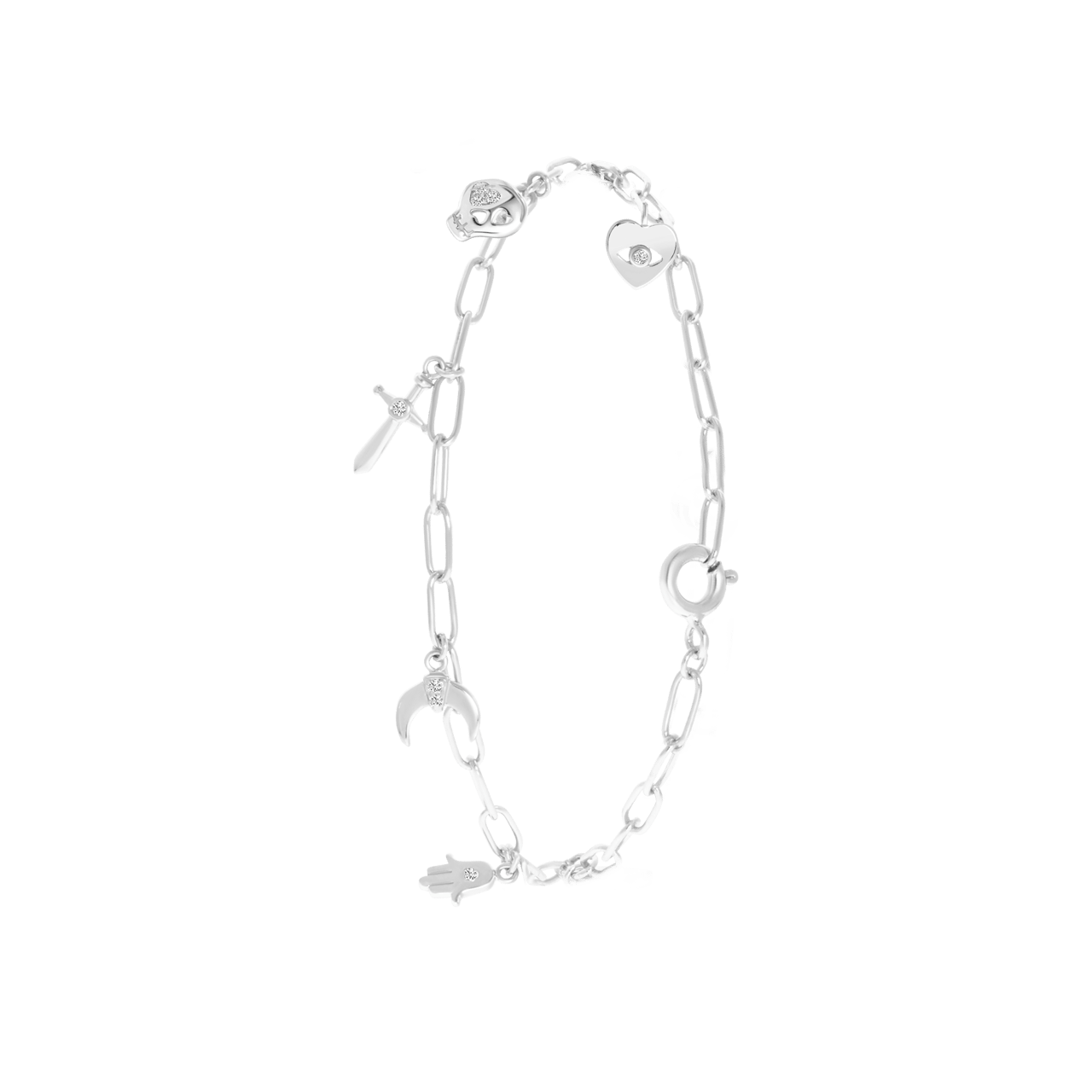 Armband mit Anhänger, 925 Silber, Symbole | Lucardi-DE