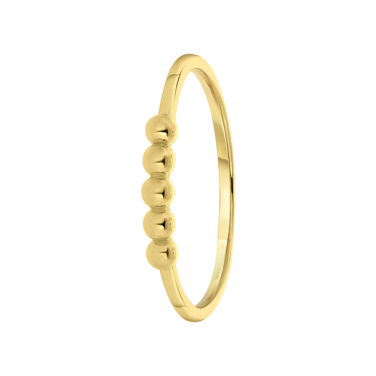 Zilveren goldplated ring bal | Lucardi-NL