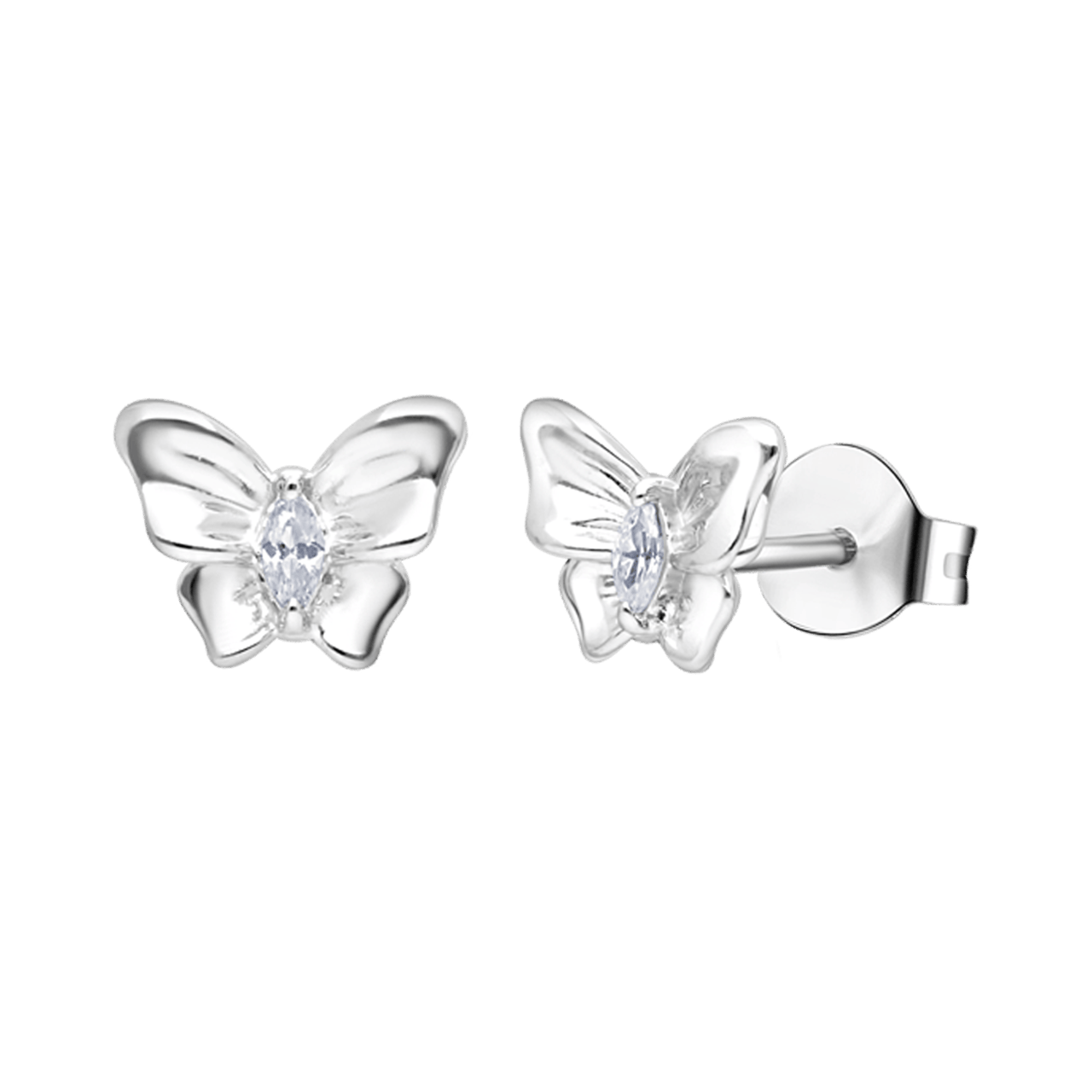 Ohrstecker, 925 Silber, Schmetterling, Zirkonia | Lucardi-DE