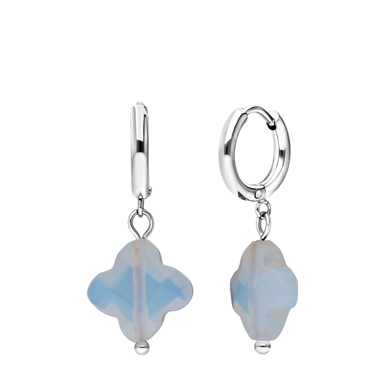 Ohrringe, Edelstahl, mit Mondstein | Lucardi-DE