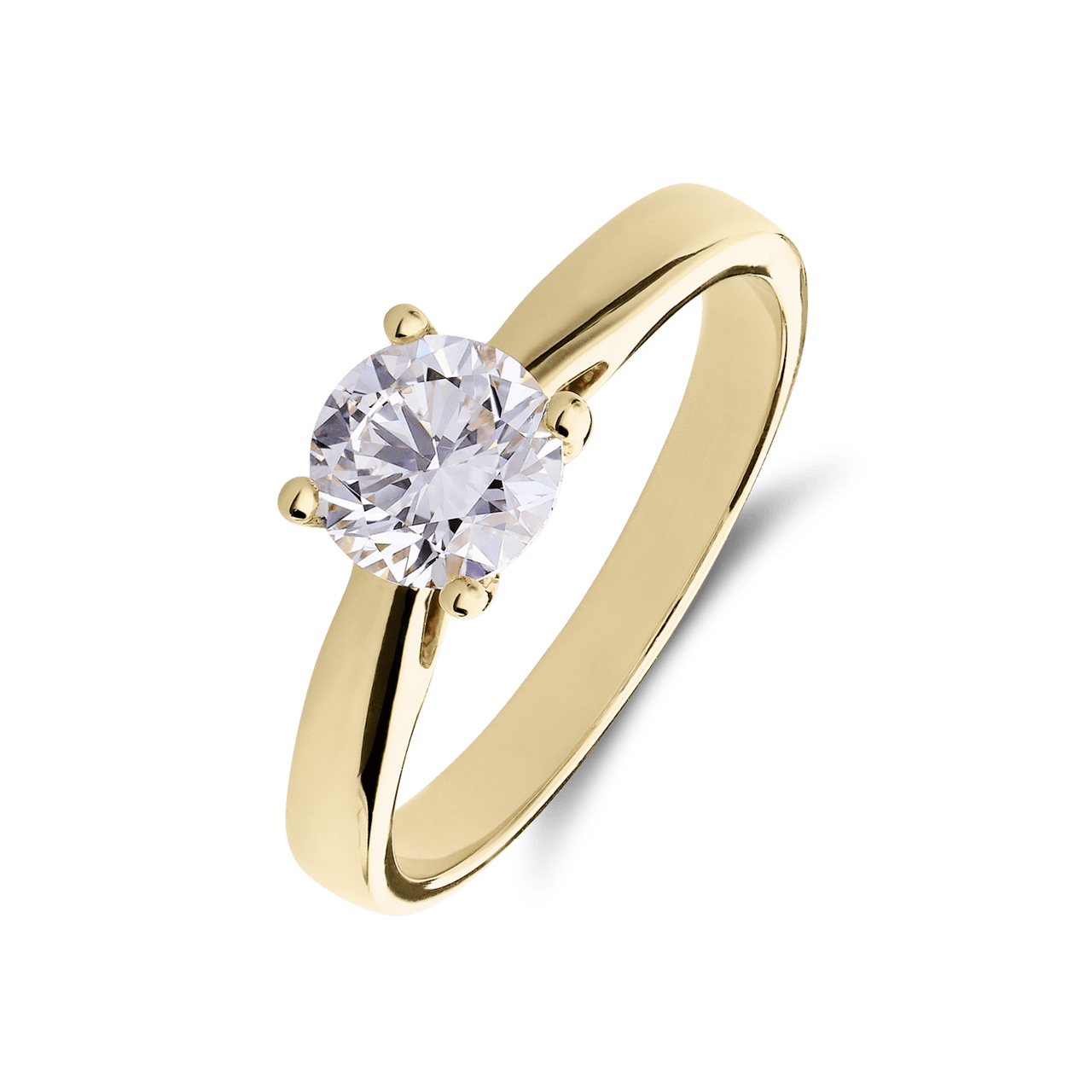 14 karaat geelgouden solitair ring met diamant 1ct. | Lucardi-NL